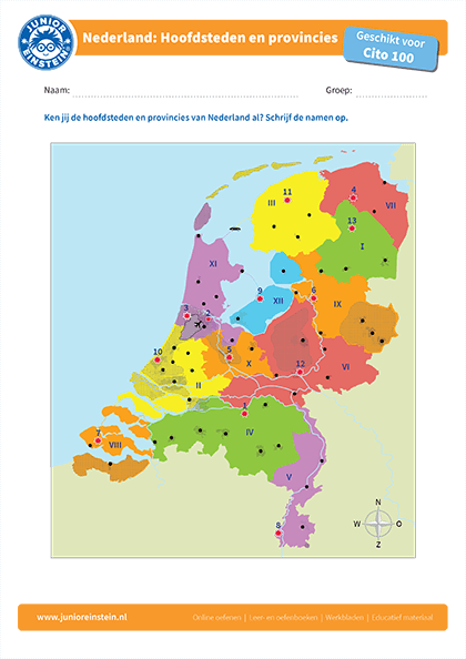 provincies nederland leren Provincies hoofdsteden - hemelvaarts